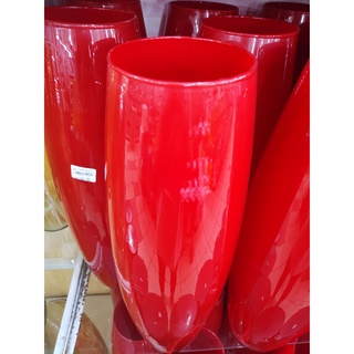 Vaso vermelho de vidro grande boleado para flores | Shopee Brasil