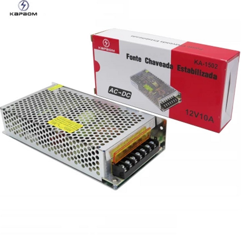Fonte Chaveada 12V 10A KAPBOM KA-1502 | Shopee Brasil