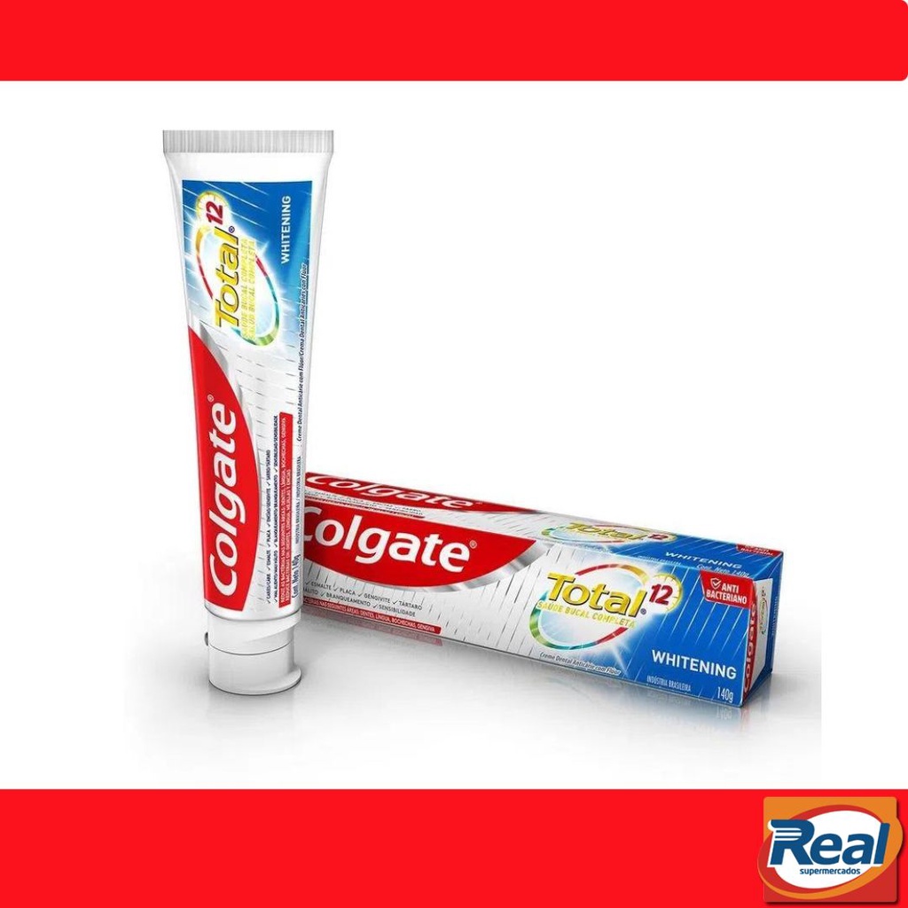 Pasta De Dentes Colgate Total 12 Whitening Em Creme 140 G | Shopee Brasil
