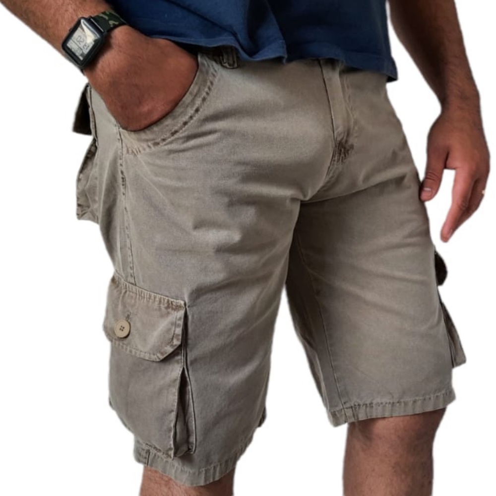 Bermuda Masculina Cargo De 6 Bolsos Escorrega O Preço