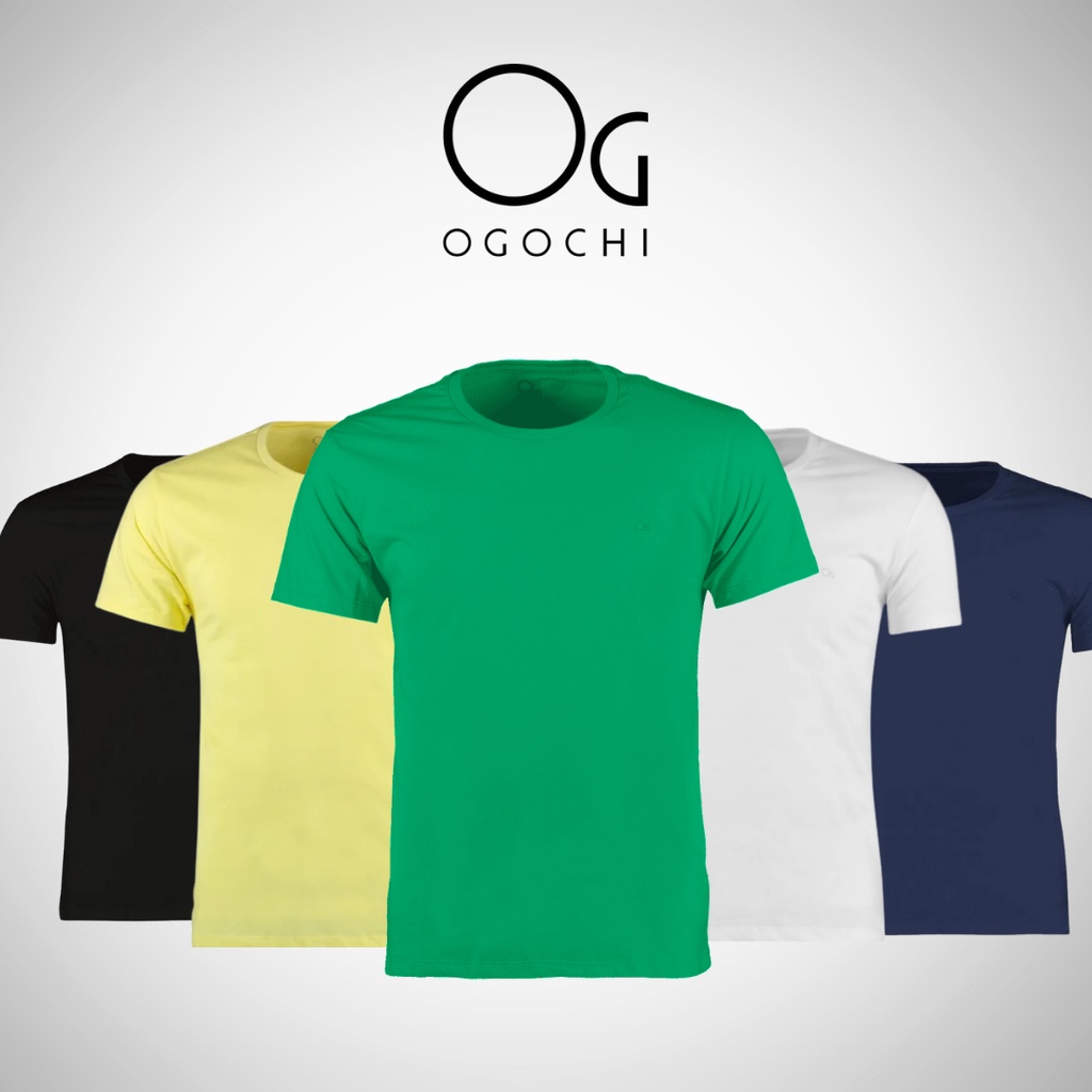 Camiseta Ogochi Básica Masculina Lisa Original Slim Cores 100% Algodao ...