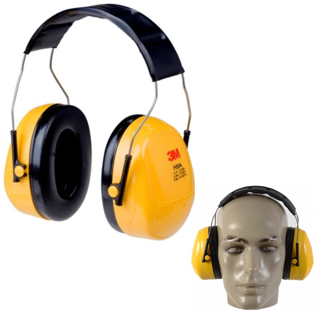 Abafador Tipo Concha 3M Aearo H9A Amarelo Haste acima da Cabeça para ...