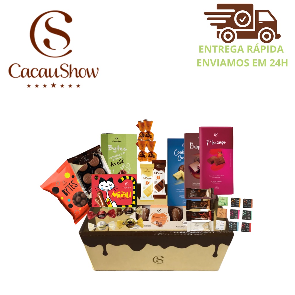 Cacau show cesta de chocolate completa para presente | Shopee Brasil