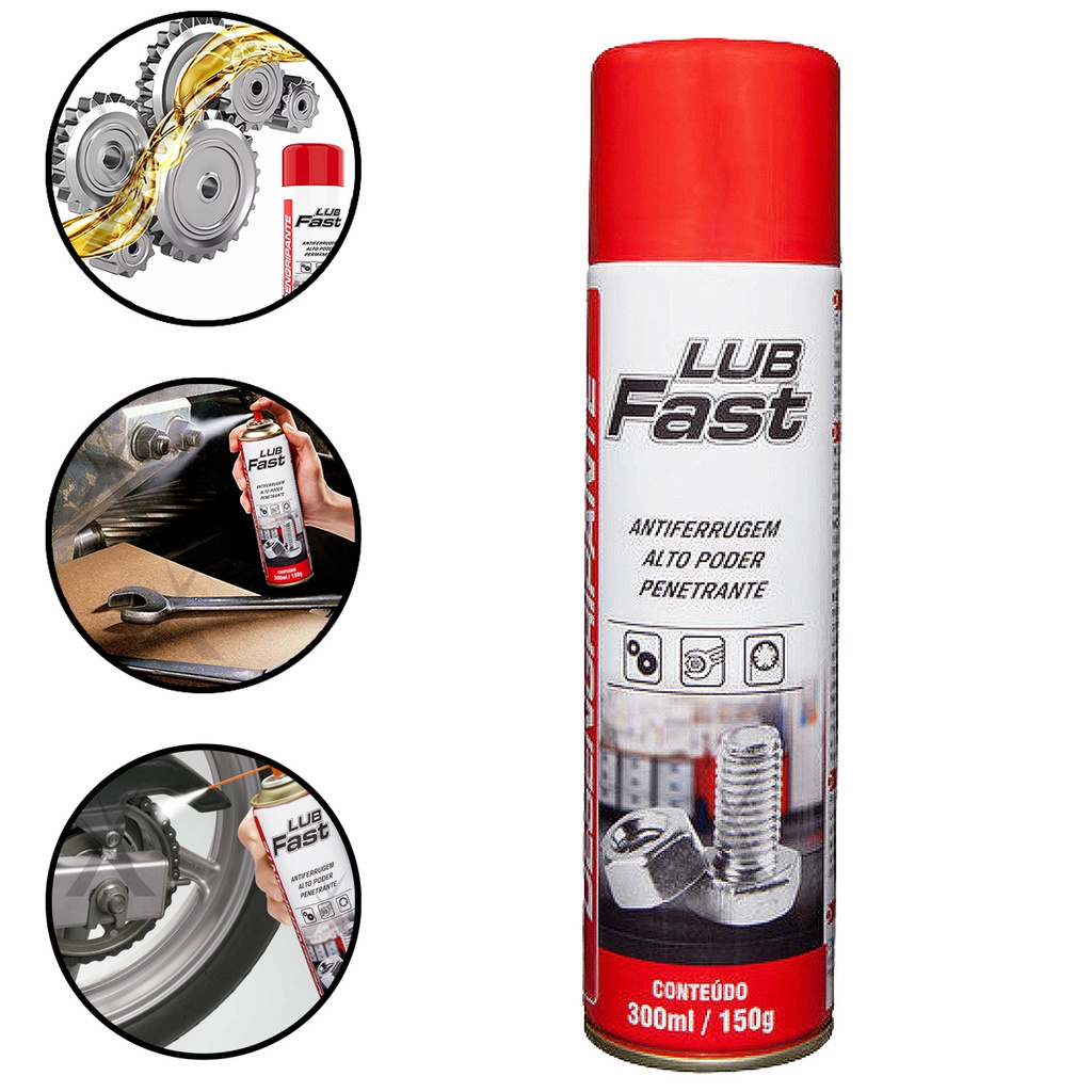 Lub Desengripante Spray - Lub Fast 300ML Antiferrugem Lubrificante ...