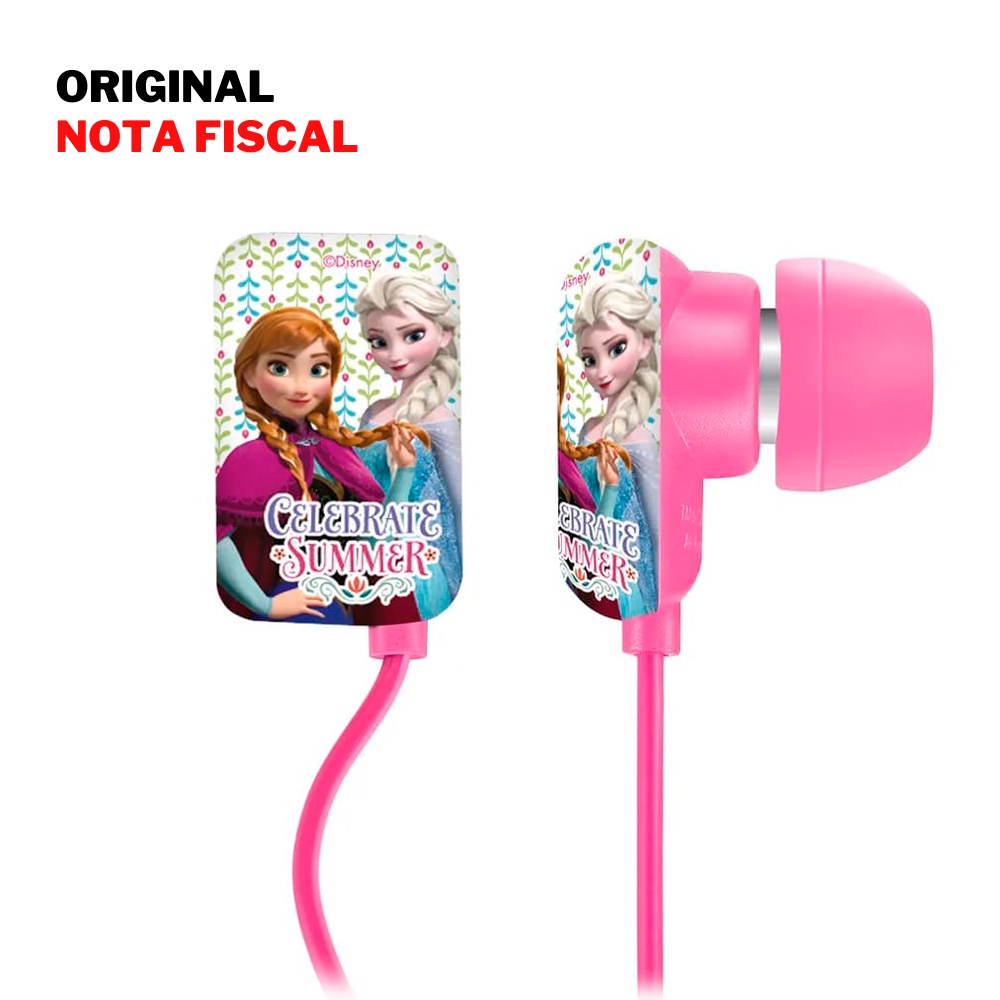 Fone de Ouvido Infantil Disney Frozen Princesas Elsa Anna Rosa para ...
