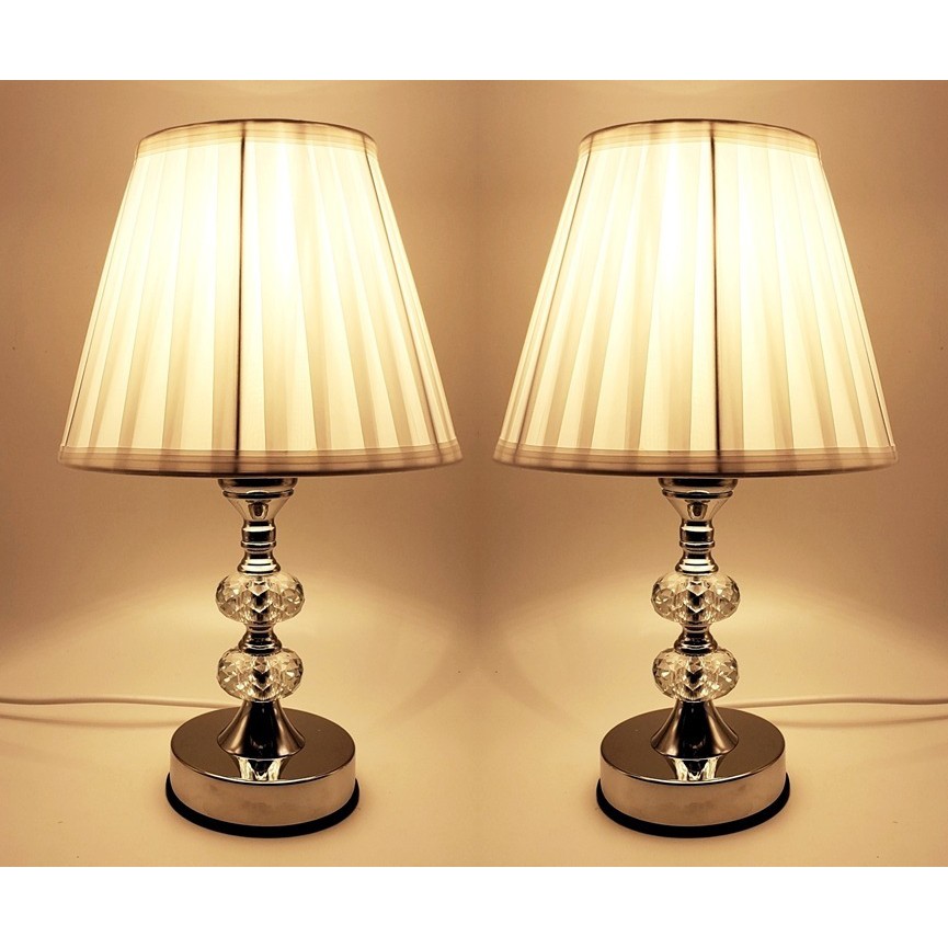 kit 2 abajur toque quarto Mesa de cabeceira cristal com cúpula x84 ...
