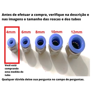 Kit 30 Conexão Reta Pneumática Macho Rosca 1/4 X Tubo 4mm Bsp | Shopee Brasil