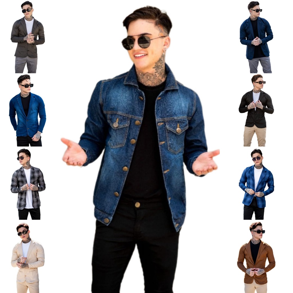Blazer Masculino Slim Fit Luxury Elastano Pronta Entrega | Shopee Brasil