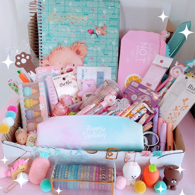 Kit Papelaria Fofa / Kit Presente | Shopee Brasil