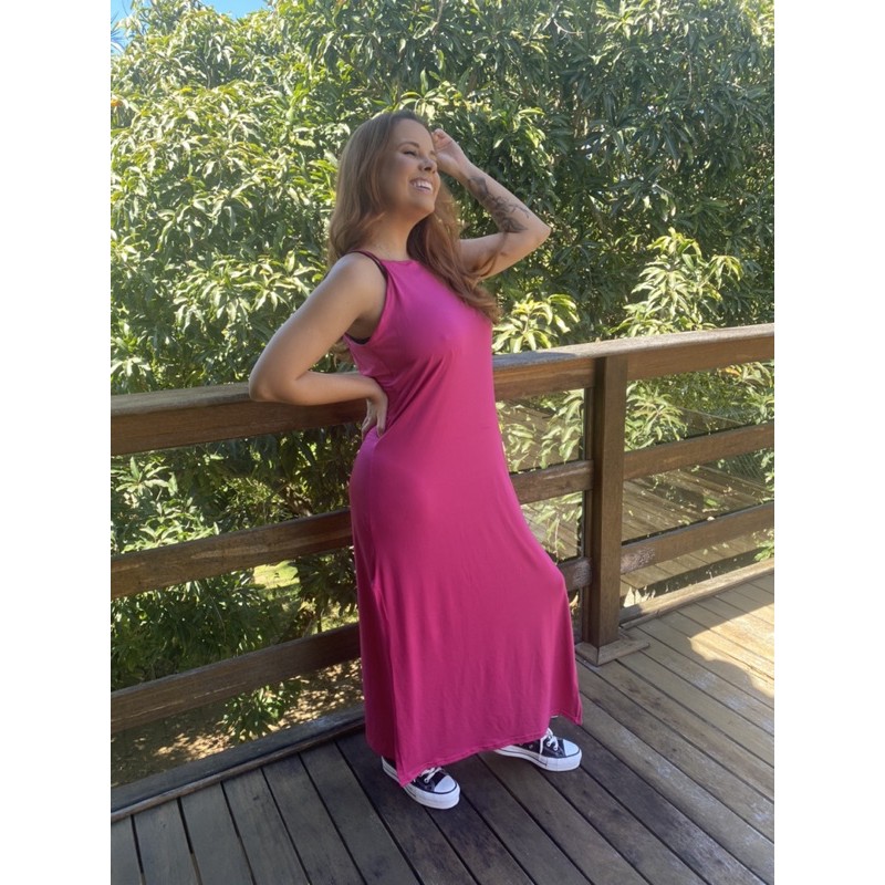 Vestido longo reto (mortalha) | Shopee Brasil