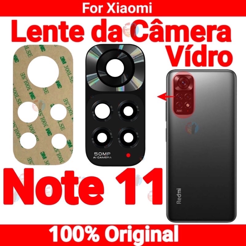 Vidro Da Camera Xiaomi Redmi Note 11 Lente Da Câmera Traseira Vidrinho