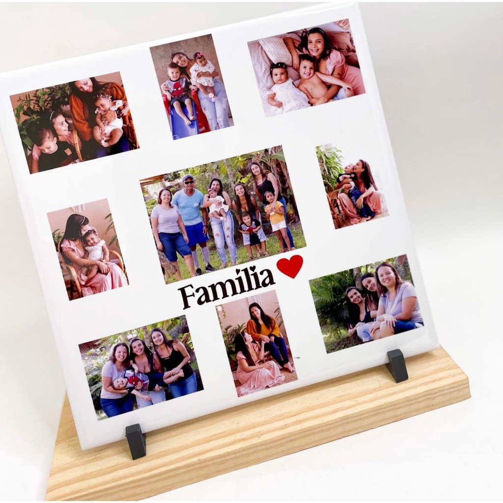 Azulejo Personalizado 20x20 com suporte. - Com fotos, logo etc | Shopee ...