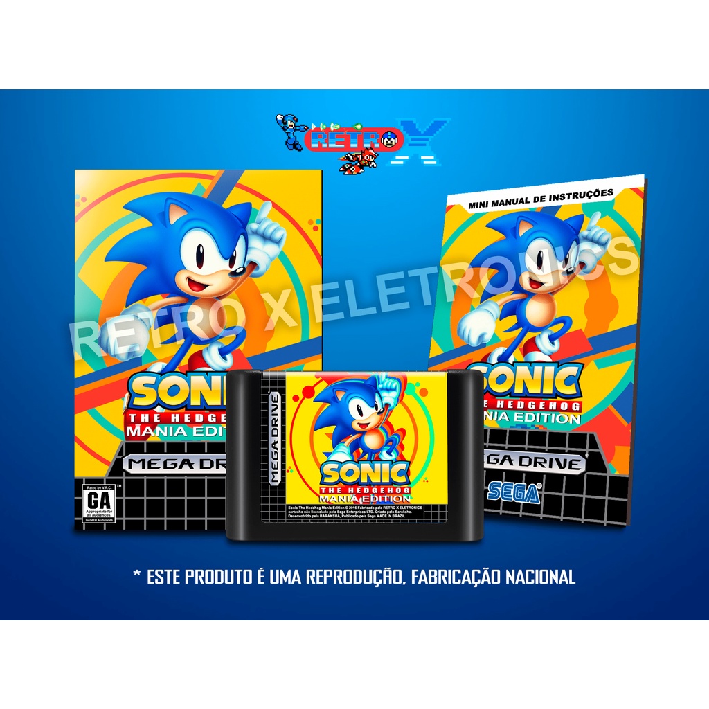 Sonic 1: Mania Edition - COMPLETO MEGA DRIVE - Escorrega o Preço