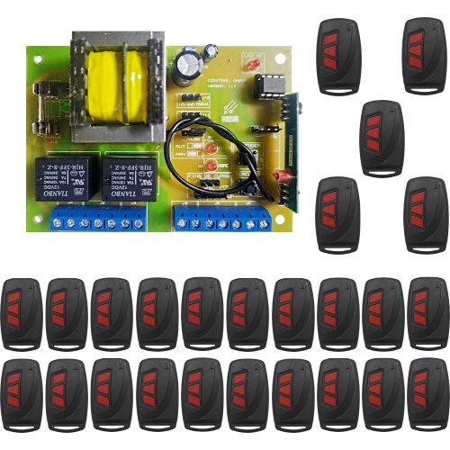 KIT - CENTRAL DE COMANDO UNIVERSAL GARS + 25 CONTROLES CODE LEARNING ...