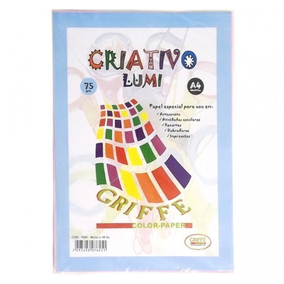 Papel Criativo A4 Lumiset 48 Folhas - Griffe | Shopee Brasil