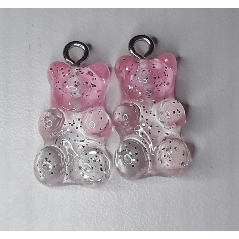 Brinco Gummer ( rosa claro com glittet) | Shopee Brasil