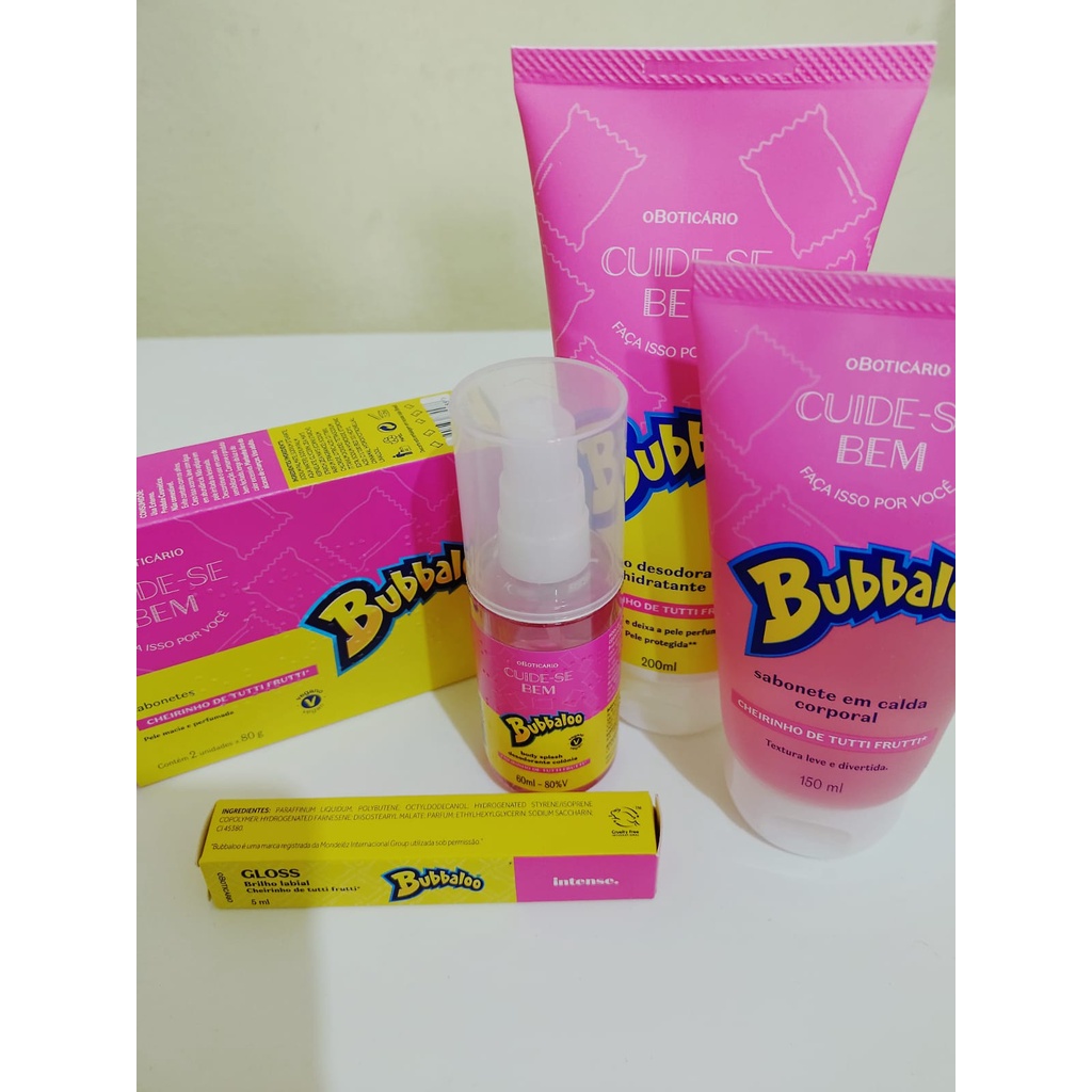 KIT BUBBALOO BOTICÁRIO ORIGINAL COM GLOSS | Shopee Brasil
