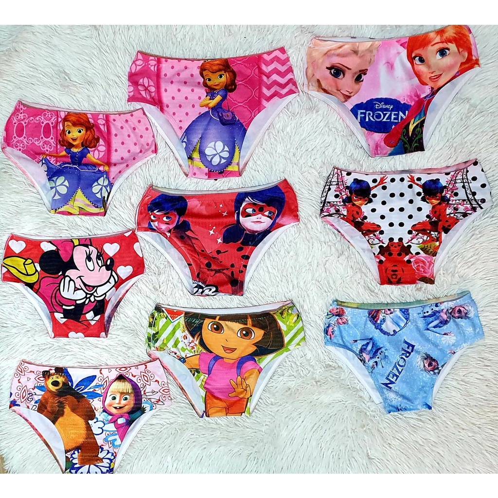 Calcinha Infantil Personalizada de microfibra Para o dia a dia inteiro ...