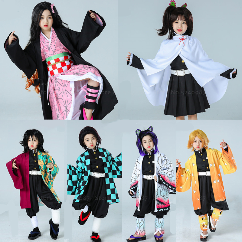Demon Slayer Cosplay Tanjirou Nezuko Zenisu Giyuu Shinobu Crianças ...