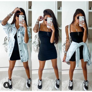 Vestido Reto Estilo Gringo Moda Blogueira | Shopee Brasil