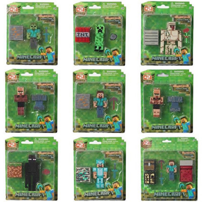 Minecraft DIY Sortido Blocos De Construção Ação Figura Brinquedos ...