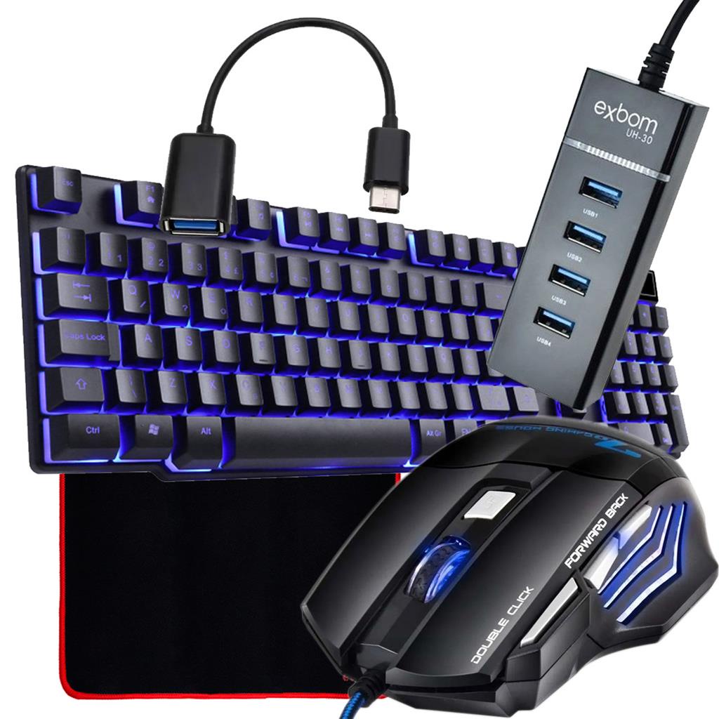 Kit Mobilador Completo Premium Hub 3.0 Led Azul Kit Gamer Pro Para ...