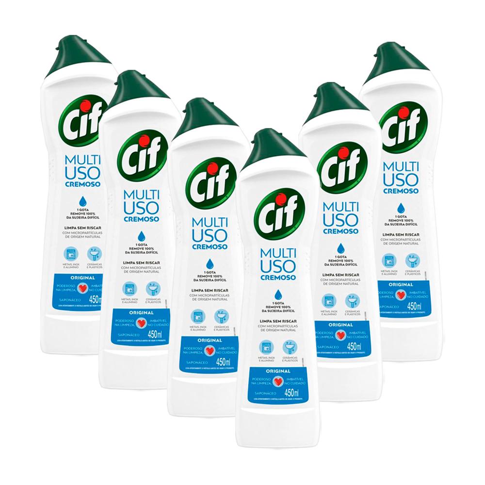 Kit 6 Limpadores CIF Cremoso Original 450ml | Shopee Brasil