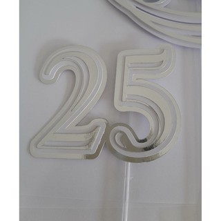 Topo de Bolo Circular Bodas de Prata - Topper Bodas de Prata | Shopee ...