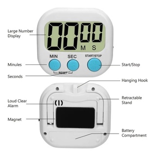 Cronometro Pomodoro Timer Temporizador Regressivo e Progressivo Digital Com Alarme De Cozinha ...