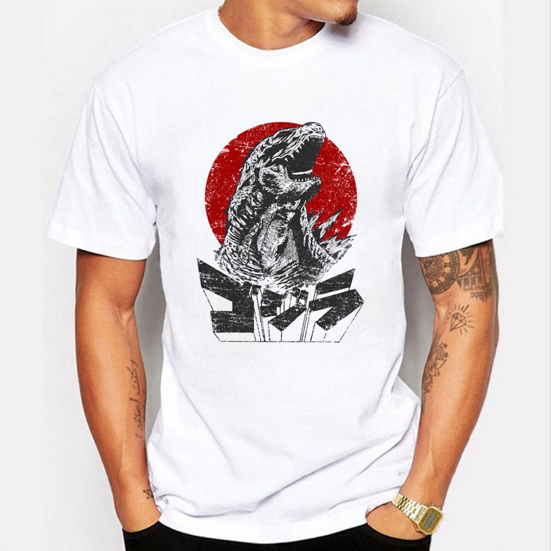 Camiseta Masculina plus size Godzilla Estampada | Shopee Brasil