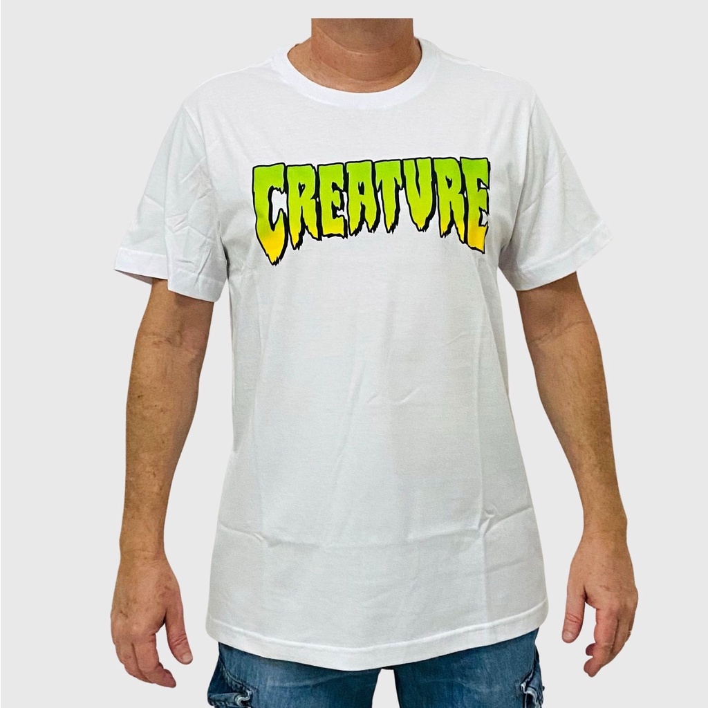 Camiseta Creature Logo Branco | Shopee Brasil