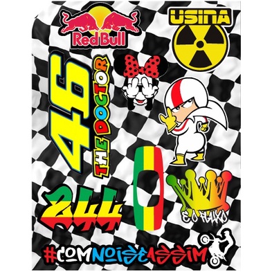 Cartela De Adesivos n°1 - 9 Unid - Moto - Bike - Carro - Caminhão ...