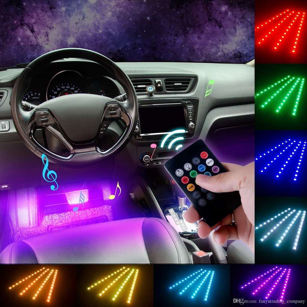 Fita Led Carro Interna 12v Acendedor De Cigarro Rgb Cola 3m | Shopee Brasil
