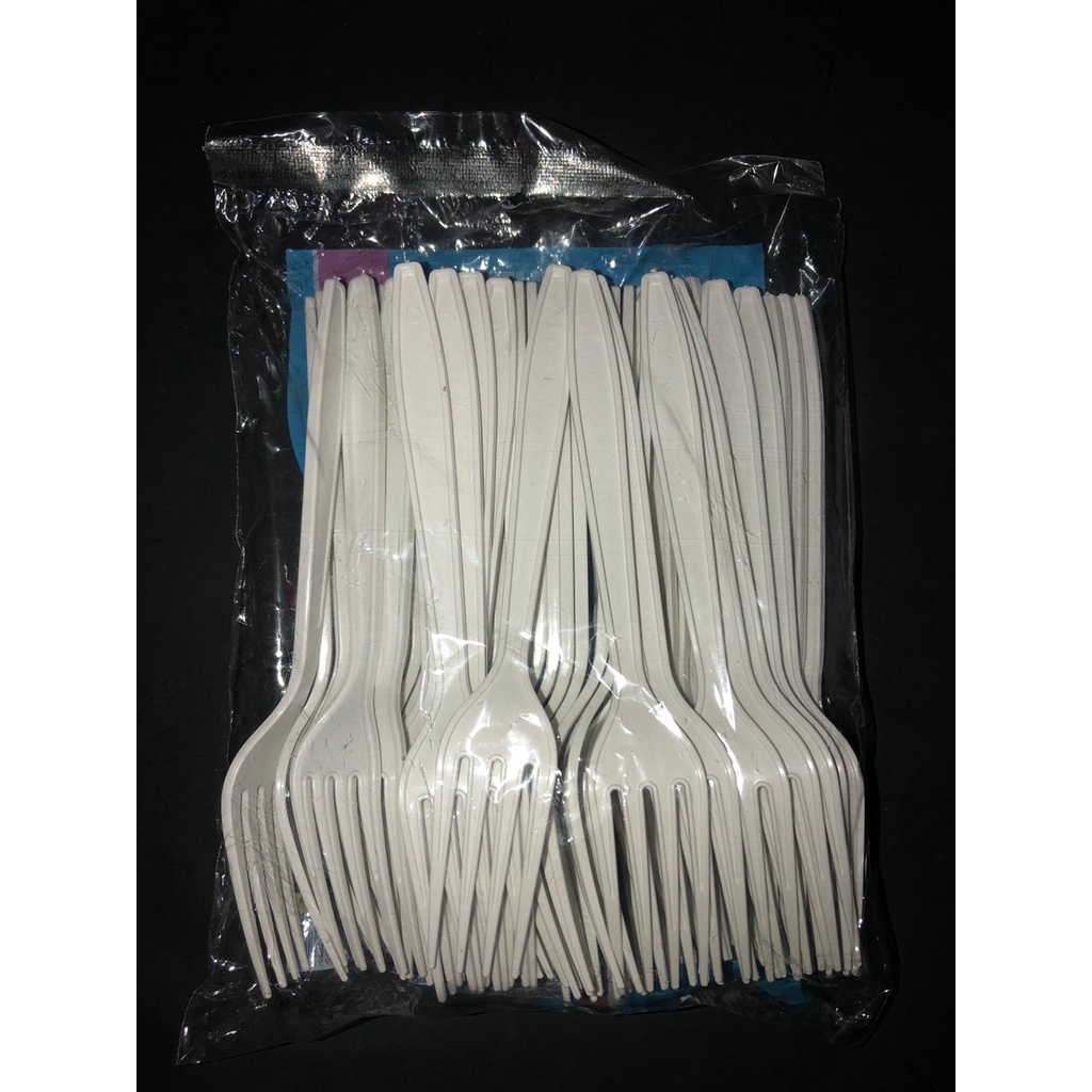 Garfo plástico refeição descartável cristal transparente c/50 ...