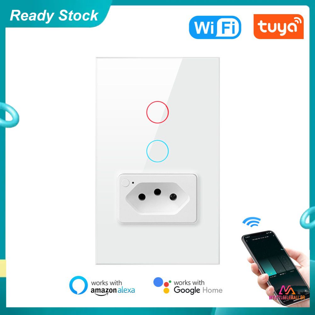 Tomada De Parede Com Interruptor De Luz Moderna 10-16A Painel De Aço ...