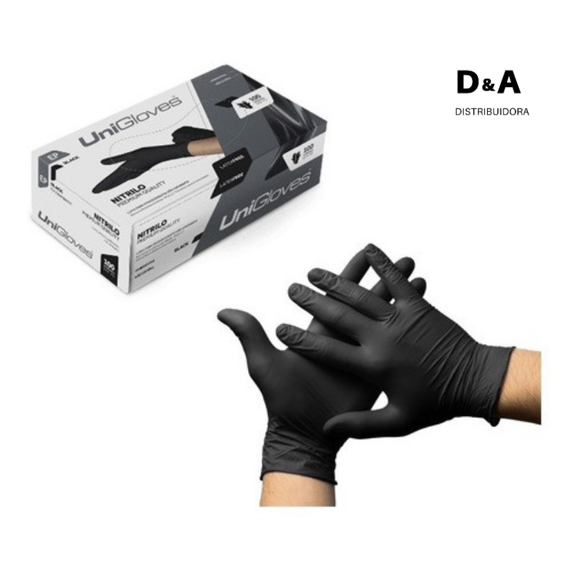 Luva Preta Procedimento Nitrilica Black c/100 un | Shopee Brasil