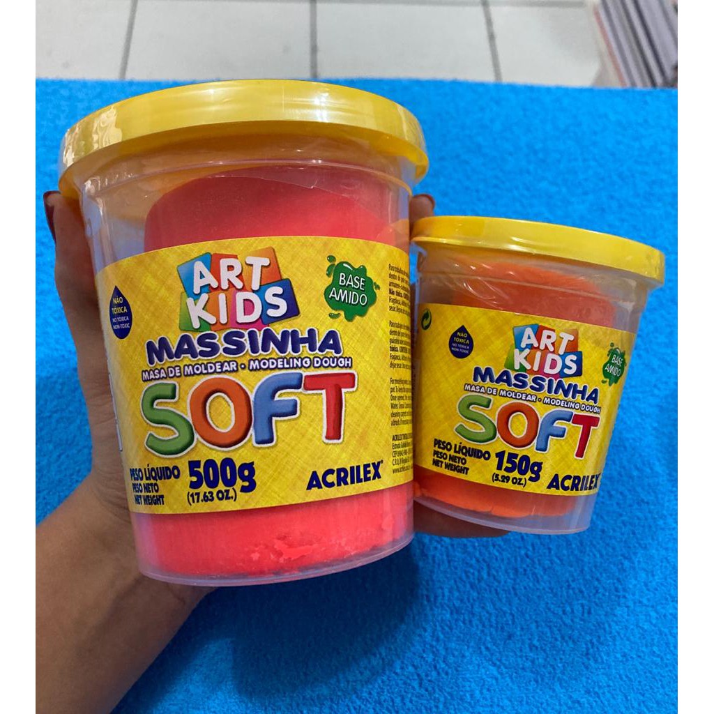 Pote de massa de modelar SOFT 150g e 500g Acrilex - Escorrega o Preço
