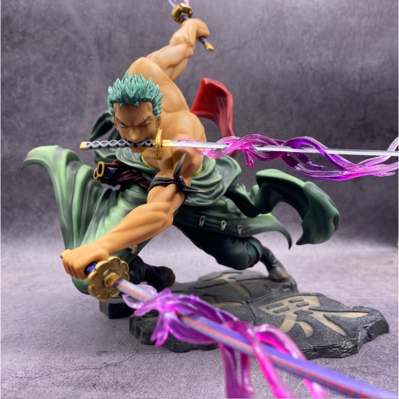 Boneco Anime One Piece Roronoa Zoro/Três Faca/Combate 18cm - Desconto ...
