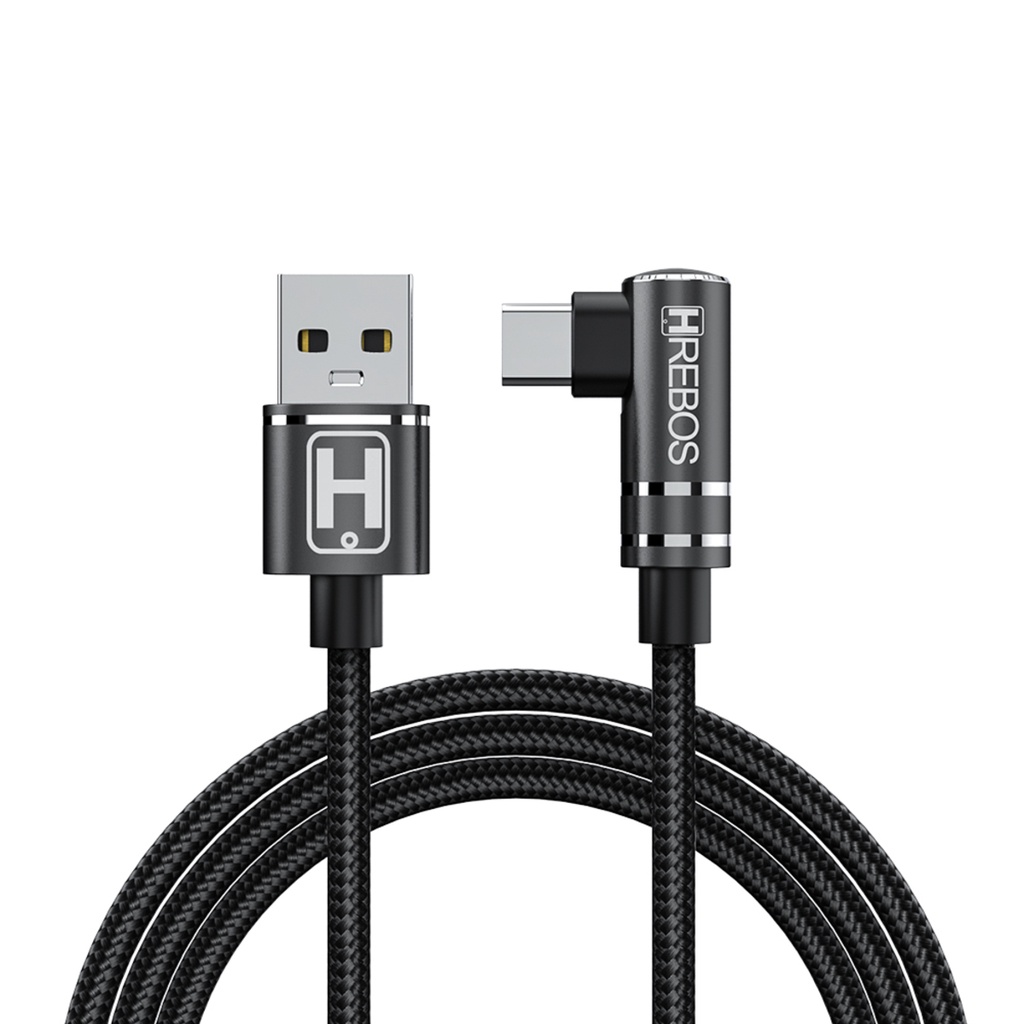Cabo carga e dados Tipo C 3.0 Turbo 90 Graus Gamer H'Rebos HS-180 1 ...