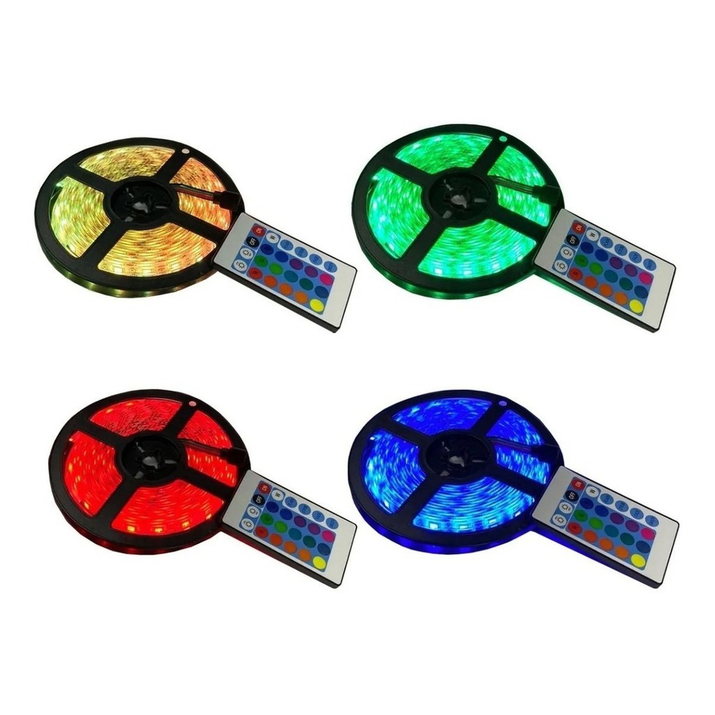 Fita Led 5050 Rgb Colorida A Prova Dagua 5m Ultra Luz Led 5 Metros ...