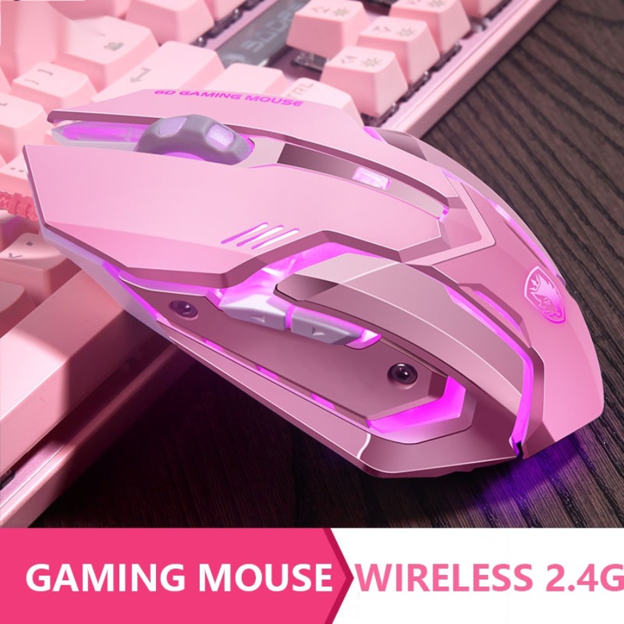 Wireless mouse Optical 2.4G USB Gaming Mouse LED Rechargeable Silent ...