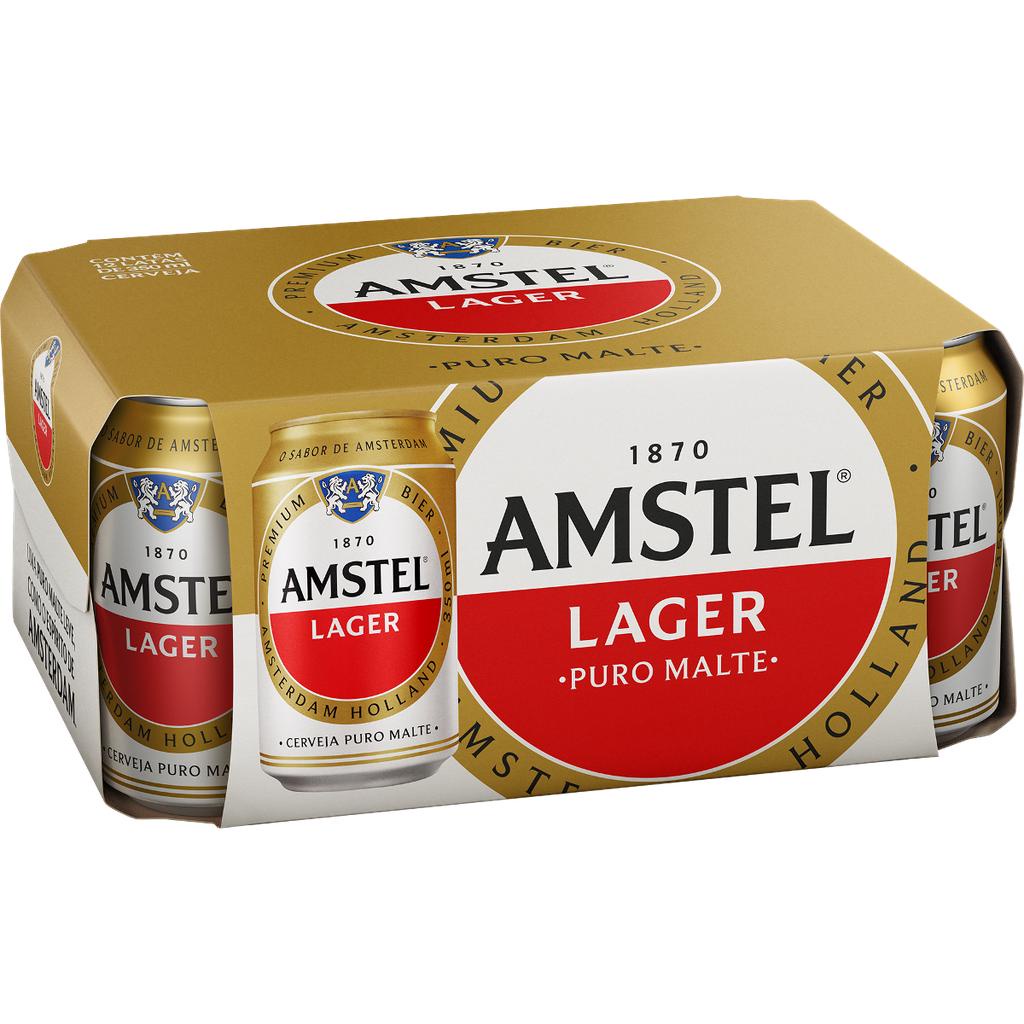 Cerveja Amstel Puro Malte 350ml Pack com 12 unidades | Shopee Brasil