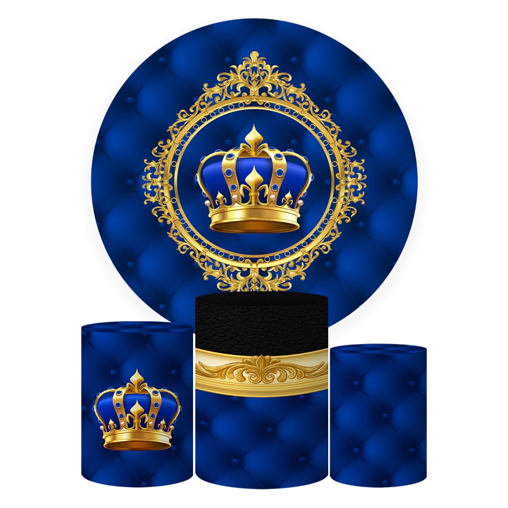 Trio Capa Cilindro + Painel Tema Realeza Azul Veste Facil | Shopee Brasil