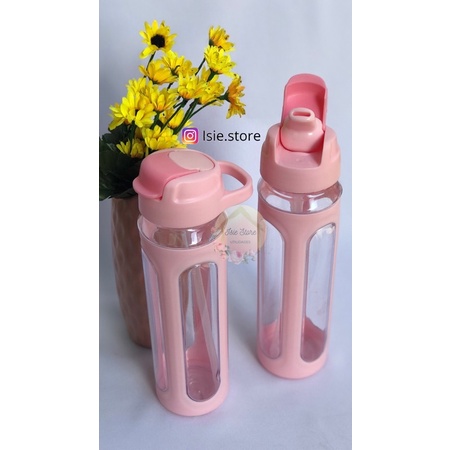 Garrafa de Agua squeeze plástico com canudo dobrável e Bico 650ML Rosa ...
