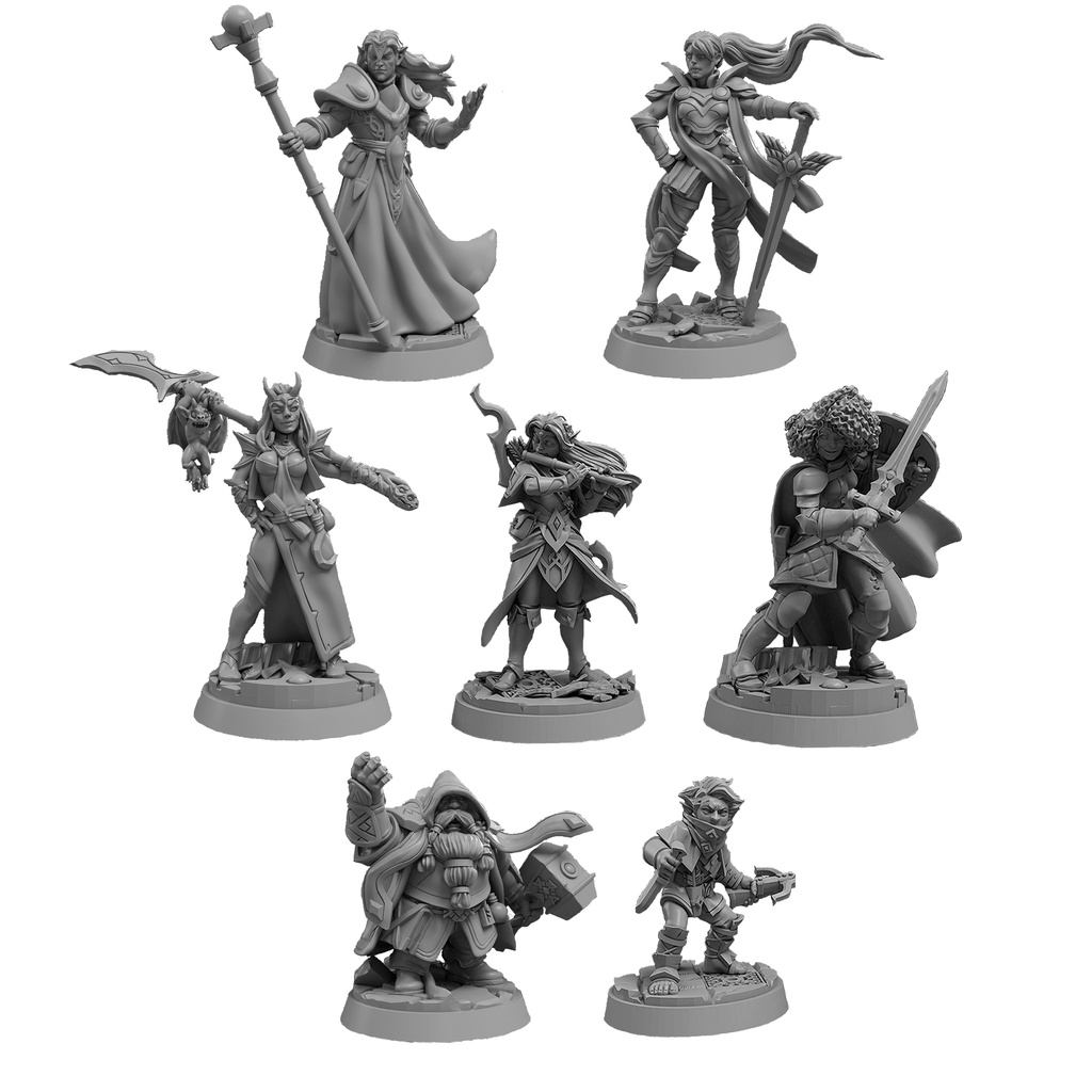 Kit 7 Miniaturas Aventureiros Pack 1 - Miniatura de RPG, Boardgame ...