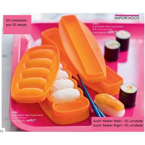 Tupperware Sushi Maker Maki e Sushi Maker Nigiri | Shopee Brasil
