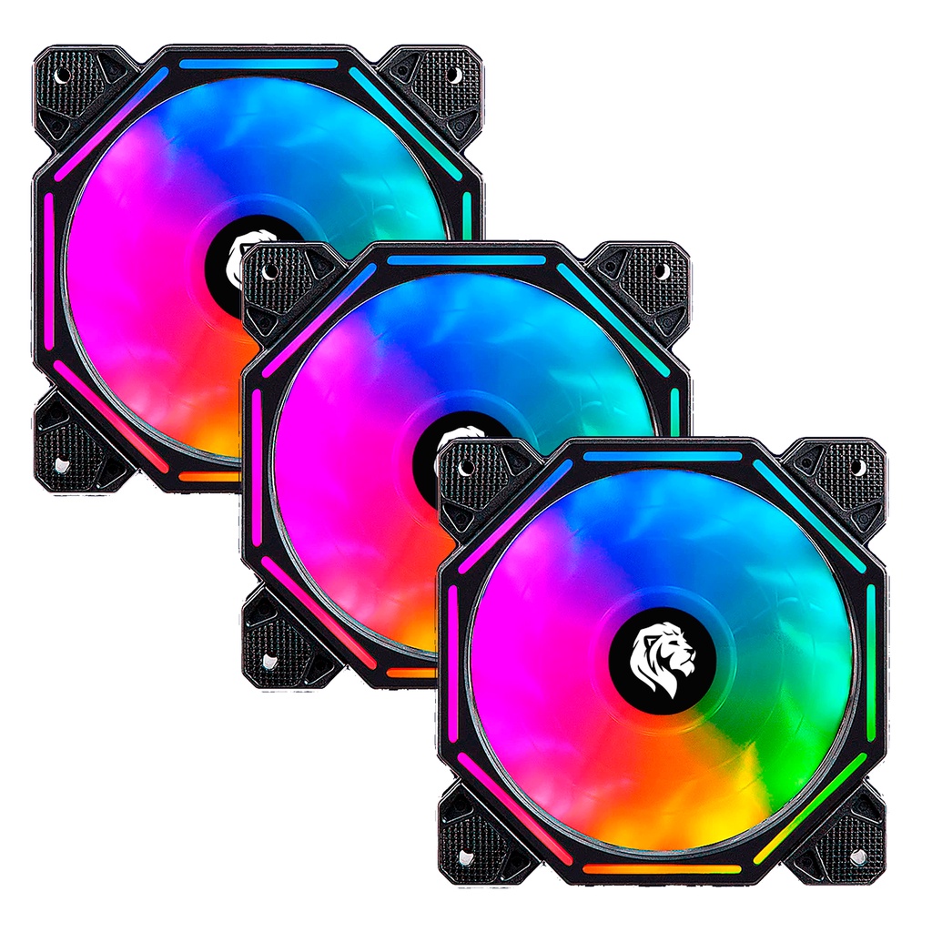 Kit 3 Cooler Gamer Fan Master Led RGB Hayom - Molex 12X12CM - Setup ...