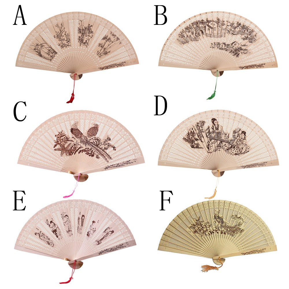 Leque Tradicional Chinês De Madeira Feito À Mão Dobrável | Shopee Brasil