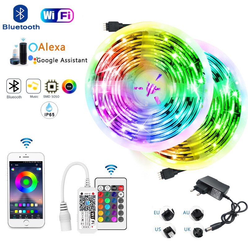 GBKOF Fita LED 5M 10M 15M 20M 2835 SMD 5050 RGB Luzes LED RGB Fita LED Fita LED flexível ...