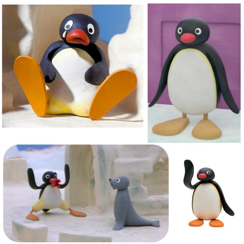 miniatura action figure pingu chorando pingu + foca amigo desenho ...